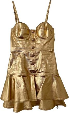 Moschino Vintage Gold Dress And Jacket Barbie Collection Size XS