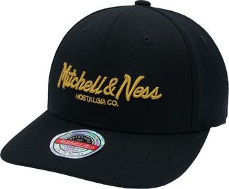 Mitchell & Ness Classic Red Pinscript Snapback, Black/Gold