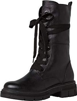 Marco Tozzi Marco Tozzi Femme 2-2-25210-25 Schn&uuml;rboot Botte mi-Mollet, Black Antic, 38 EU