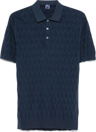 Fedeli Strukturiertes Poloshirt - Blau