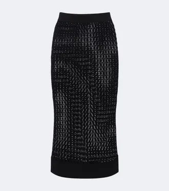 Saint Laurent Jupe crayon en pointelle