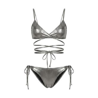 The Attico Coated Bikini Set - - Swimwear - Damen - Grau - L