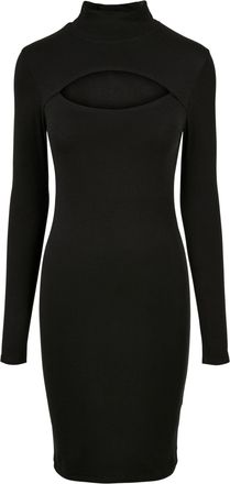 Urban Classics Damen Ladies Stretch Jersey Cut-Out Turtleneck Dress Kleid, Black, XS