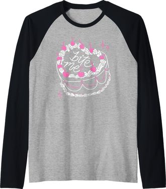 Trendy Apparel Valentines Day Bite Me Cute Sassy Cake Gift Raglan