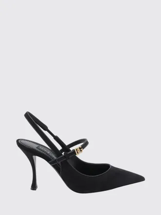 Dolce & Gabbana Escarpins slingback en daim avec monogramme DG et talon aiguille