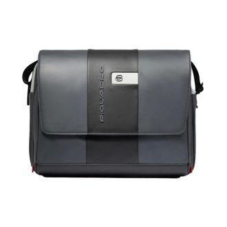 Piquadro Sac coursier dordinateur en cuir avec poche pour AirPods- protections antichoc et Rfid - Homme - Sacs - Gris - Taille: ONE Size