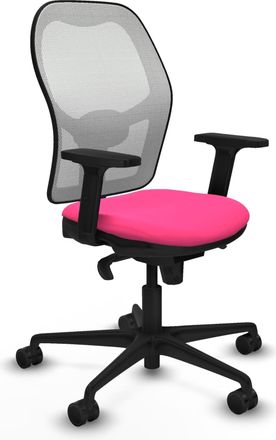 Piqueras y Crespo Jorquera Schreibtischstuhl mit 2D-Armen, h&ouml;henverstellbare Lendenwirbelst&uuml;tze, mit 5 Positionen und injiziertem Schaumstoff, Wei&szlig;/Rosa