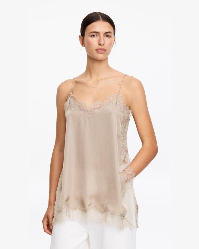 Tr&auml;gertop Mit Spitze -Beige