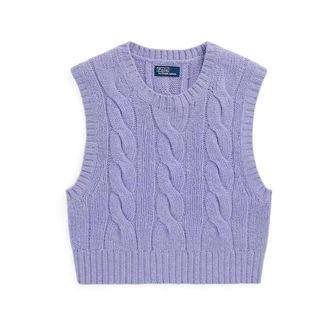 Polo Ralph Lauren Femme, Pulls, Violet, Taille: 36 FR Pull Sans Manches