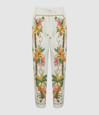 Farm Rio Pantalon Tropical Royalty Off-White