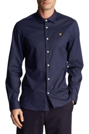 Lyle & Scott Hemd Herren Blau | Langarm Slim Fit Hemd Poplin | Businesshemden für Herren | XS-XXL