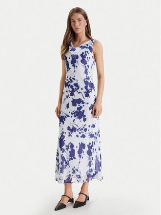 Calvin Klein Abendkleid Printed Chiffon Sl Cowl LV044F029G Wei&szlig; Regular Fit