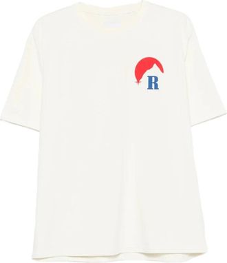 Rhude Homme, Tops, Blanc, Taille: M T-shirt &agrave; Manches Courtes et Col Rond