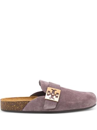 Tory Burch Mellow Wildleder-Mules mit Metall-Logo - Violett