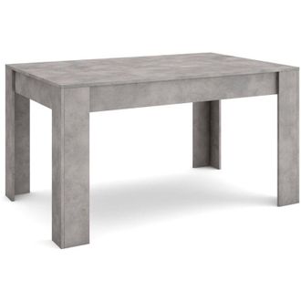 Skraut Home Skraut Home - Table &agrave; manger, Meuble Salle &agrave; Manger, 140x90x76 cm, Pour 6 personnes, Meubles de Salon, Style moderne, Gris Ciment