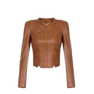 Elisabetta Franchi Cigar Lederjacke - - Jackets - Damen - Braun - XS