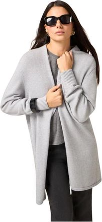 Oltre Femme, Pulls, Gris, Taille: 42/44 FR Long Cardigan sans Fermeture