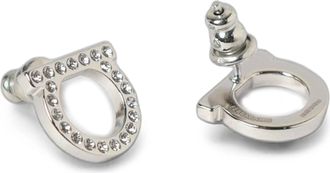 Ferragamo Gancini Crystals Earrings - Silver