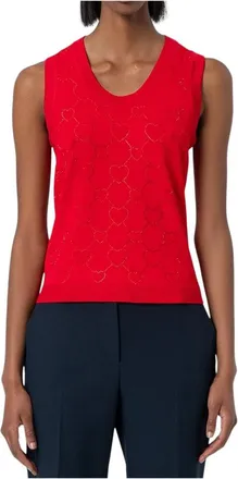 Fracomina Femme, Tops, Rouge, Taille: 44 FR D&eacute;bardeur en maille