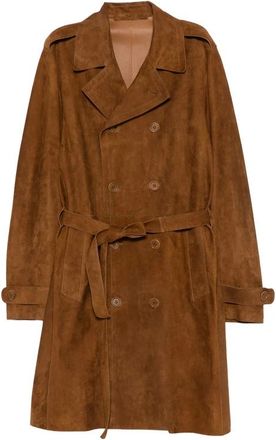 Salvatore Santoro Homme, Manteaux, Brun, Taille: 2XL Manteau crois&eacute; ceintur&eacute;