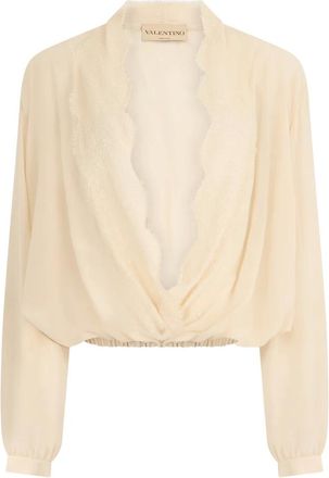 Valentino Garavani Femme, Blouses et Chemises, Beige, Taille: 36 FR Hauts