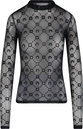 Marine Serre Top Moonogram Mesh Flock