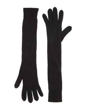 8 by YOOX RECYCLED WOOL CABLE KNIT LONG GLOVES
