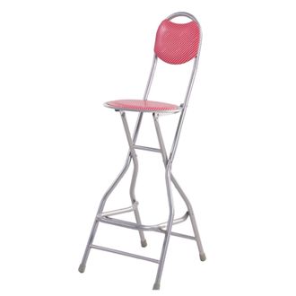 Generic Zusammenklappbarer Fr&uuml;hst&uuml;cks Barhocker mit Lehne, Sitzh&ouml;he 66 cm, Tresenhocker Klappstuhl f&uuml;r Erwachsene, Belastbar bis 136kg(Red)