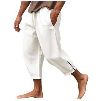 Generic Hose Herren - Einfache Herren-Sommerhose mit Seitenschlitz f&uuml;r atmungsaktiven Komfort l&auml;ssigen Freizeitstil