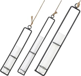 BESPORTBLE Hydroponische Glas Pflanzenvasen Wandaufh&auml;nger Mit Eisengestell 3 St&uuml;ck F&uuml;r Wohnzimmer Und B&uuml;ro Platzsparend Nachhaltig