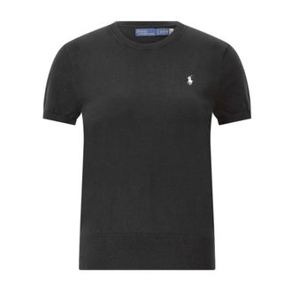 Polo Ralph Lauren Kurzarm Logo Pullover - - Knitwear - Damen - Schwarzk - M
