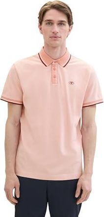 Tom Tailor 1040822 Polo piqué Basique, 35650-Coral Rose Twotone, XL Hommes