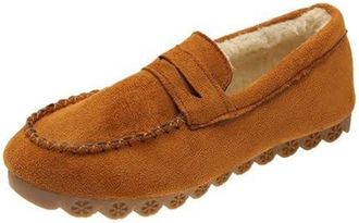 Generic Bottes de neige pour femme avec doublure en polaire chaude, talon plat, confortables, antid&eacute;rapantes, classiques, confortables, &agrave; enfiler, mocassins d