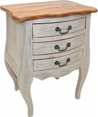 vidaXL Vidaxl - Table de chevet en bois de r&eacute;cup&eacute;ration massif 48 x 35 x 64 cm - 3 tiroirs - Fabrication artisanale - Style vintage unique