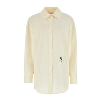 Palm Angels Femme, Blouses et Chemises, Beige, Taille: 34 FR Chemisier &Eacute;l&eacute;gant pour Femmes - Camicia