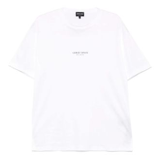 Giorgio Armani Baumwoll-Interlock-Rundhals-T-Shirt - - Tops - Herren - Wei&szlig; - XL