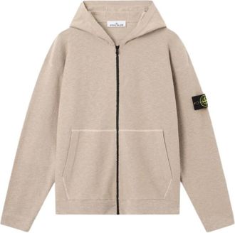 Stone Island Logo Patch Hoodie - - Sweatshirts & Hoodies - Herren - Beige - L