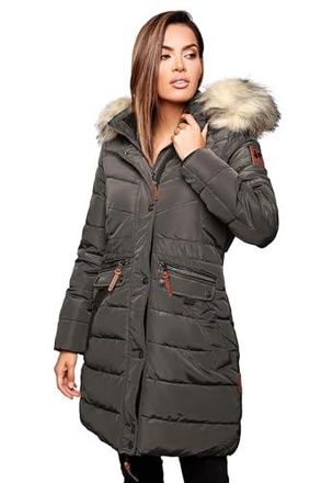 Navahoo B383 Parka dhiver chaude doubl&eacute;e pour femme, anthracite, XL