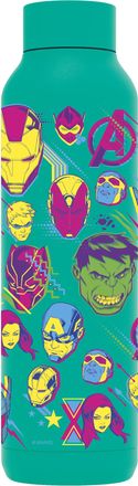 Quokka Avengers Neon Thermosflasche, Edelstahl, massiv, Jadegr&uuml;n, 630 ml