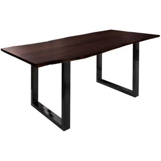 Massivmoebel24 Baumtisch Akazie 180x90x76 braun Beine anthrazit gl&auml;nzend FREEFORM 3