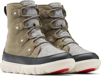 Sorel Explorer II Joan WP wasserdichte Winterstiefel für Damen, Grün (Sage x Fawn), 37.5 EU