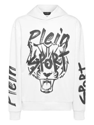 Plein Sport hoodie &agrave; imprim&eacute; tigre - Blanc