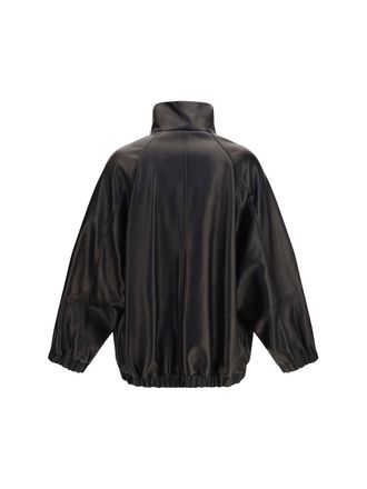 Brunello Cucinelli Womens Leather Jacket Black Lamb Ovis Aries