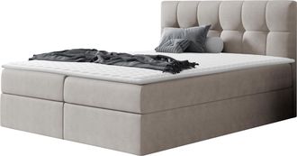 Mirjan24 Boxspringbett Cleofas, Amerikanisches Continentalbett mit 2 Bettkästen, Doppelbett mit Lattenrost und Matratze, Polsterbett, Bett mit Kopfteil, Bettge