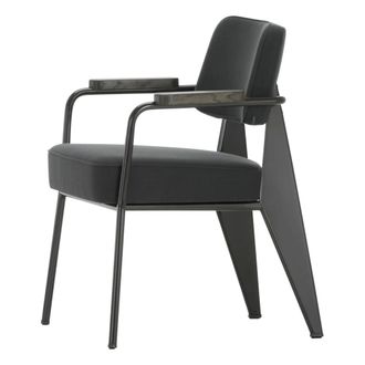Vitra Fauteuil Direction, pi&eacute;tement noir fonc&eacute;- Jean Prouv&eacute; Vitra