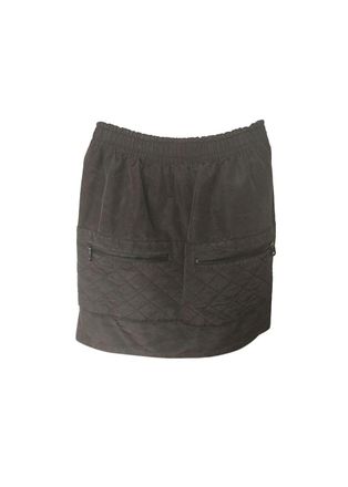 Chanel Quilted CC Logo Silk Skirt Size 42