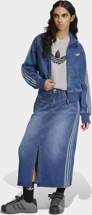 adidas Originals Jupe fourreau en jean &agrave; 3 bandes - Bleu