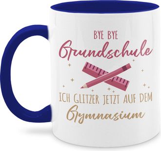 Shirtracer Tasse Tassen 325ml - Abgänger - Bye Bye Grundschule ich glitzer jetzt auf dem Gymnasium | Gymnasium Einschulung | Einschulung 5. Klasse | Schulwechsel