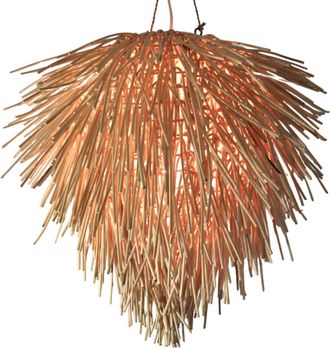 Guru Shop Deckenlampe/Deckenleuchte, in Bali Handgemacht aus Naturmaterial, Rattan - Modell Rasta, 45x45x45 cm