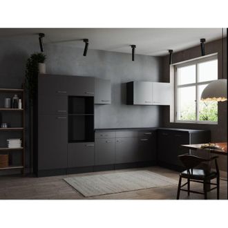 Respekta L K&uuml;che Leerblock Winkelk&uuml;che Grau Matt Grau Oliver 340 x 172 cm Respekta